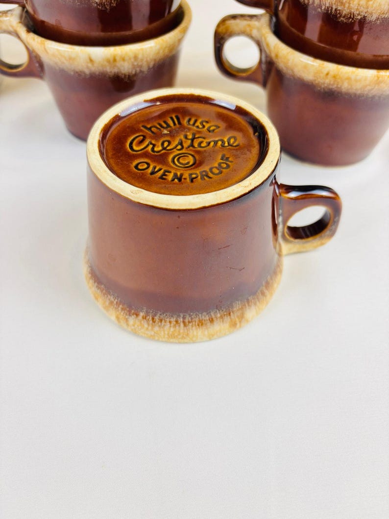 Hull USA Brown Drip Mug 10oz Vintage Stoneware Coffee Tea Cup Oven ...