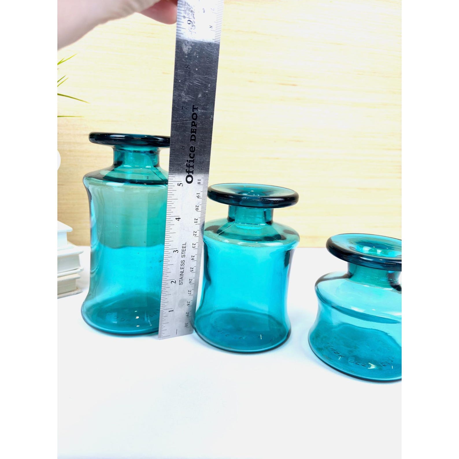 Vintage Dansk Jens Quistgaard Inkwell Candle Holder/vase Set of 3, Teal ...