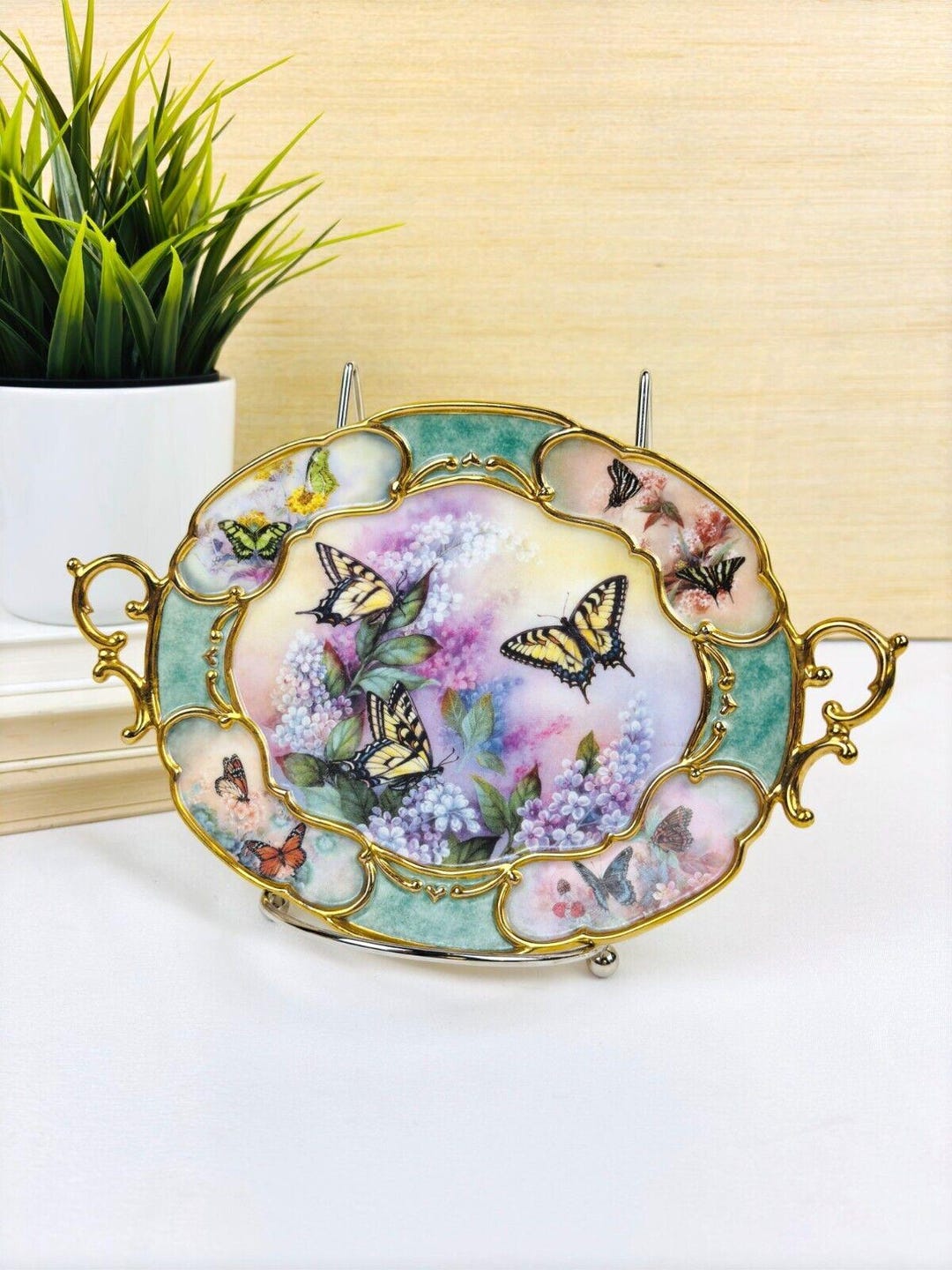 Lena Liu Butterfly Display Plates | Bradford Exchange | Splendor 2001 ...
