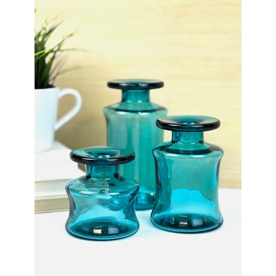 Vintage Dansk Jens Quistgaard Inkwell Candle Holder/vase Set of 3, Teal ...