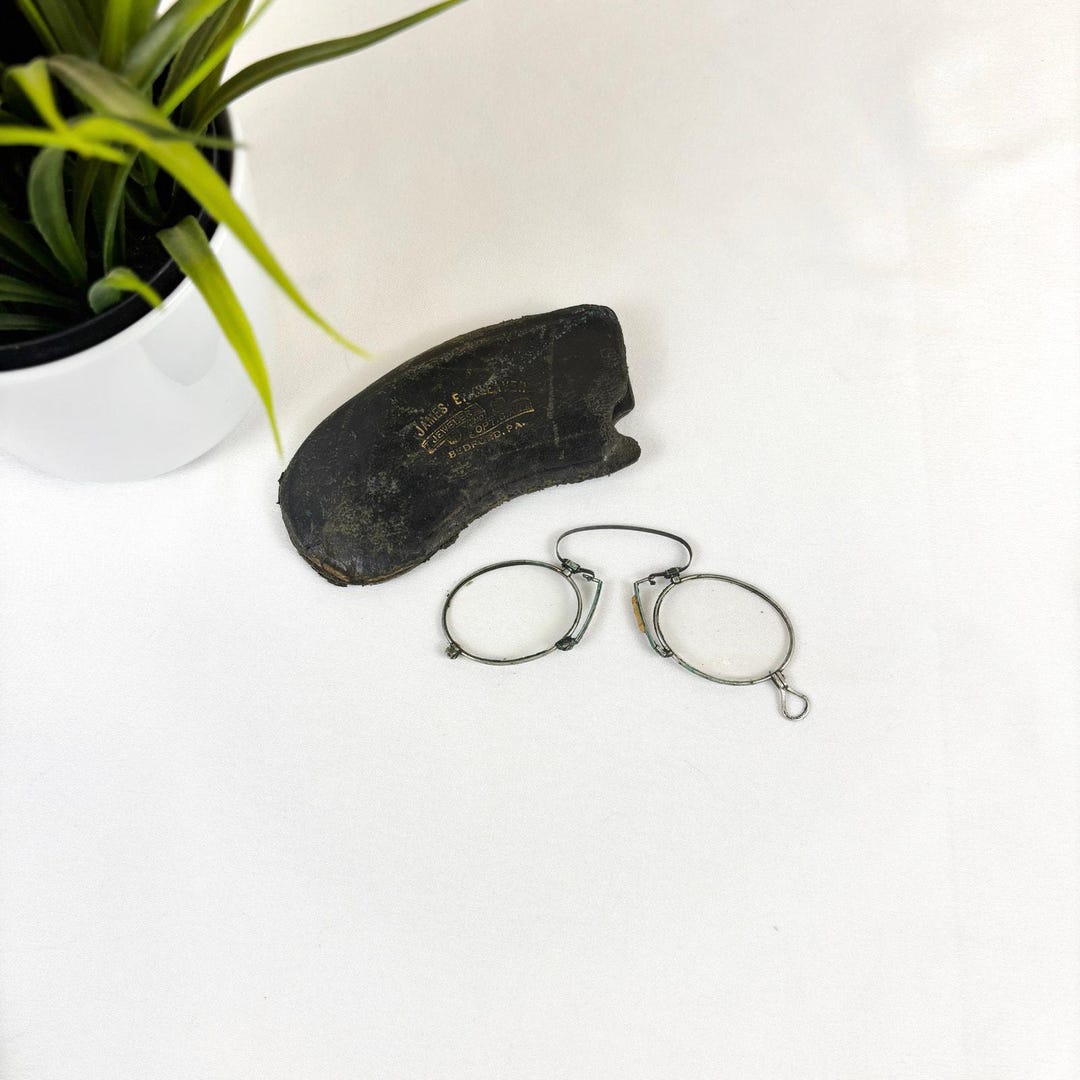 Antique Wire Rim Spectacles With Original Case | 1800s Eyeglasses From ...