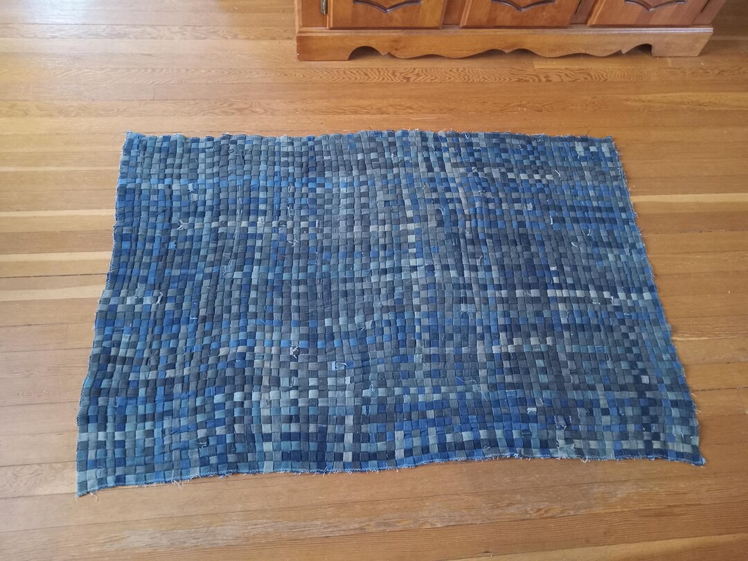 Denim Braided Rug - Etsy