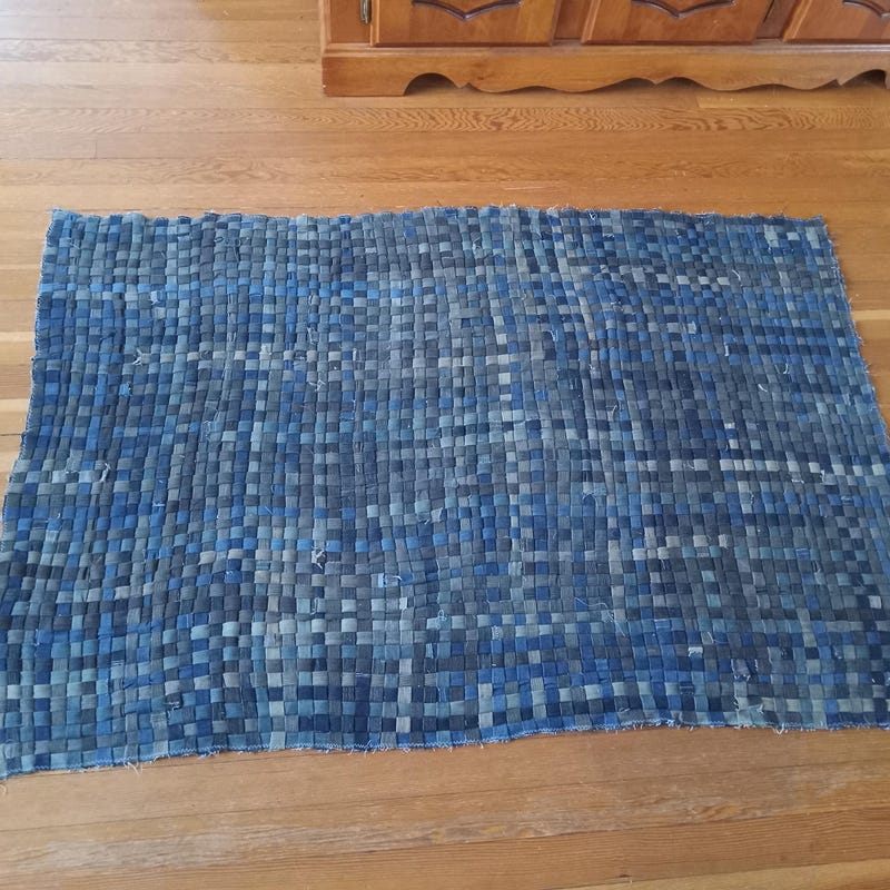Denim Braided Rug - Etsy