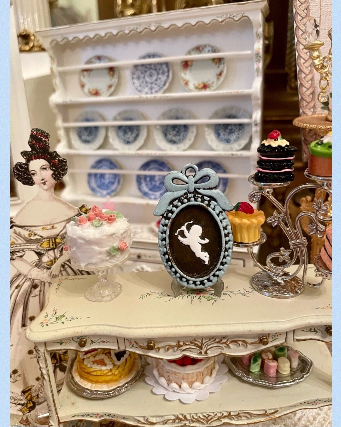 Set of 2 Miniature Wall Plaques, Dollhouse Miniatures, Shabby Chic ...