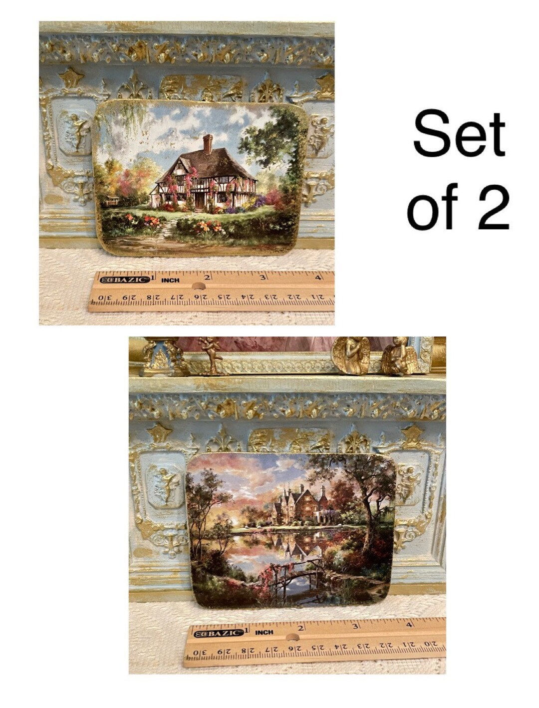 Set of 2 Miniature Art Boards, Miniature Art, Dollhouse Miniatures ...
