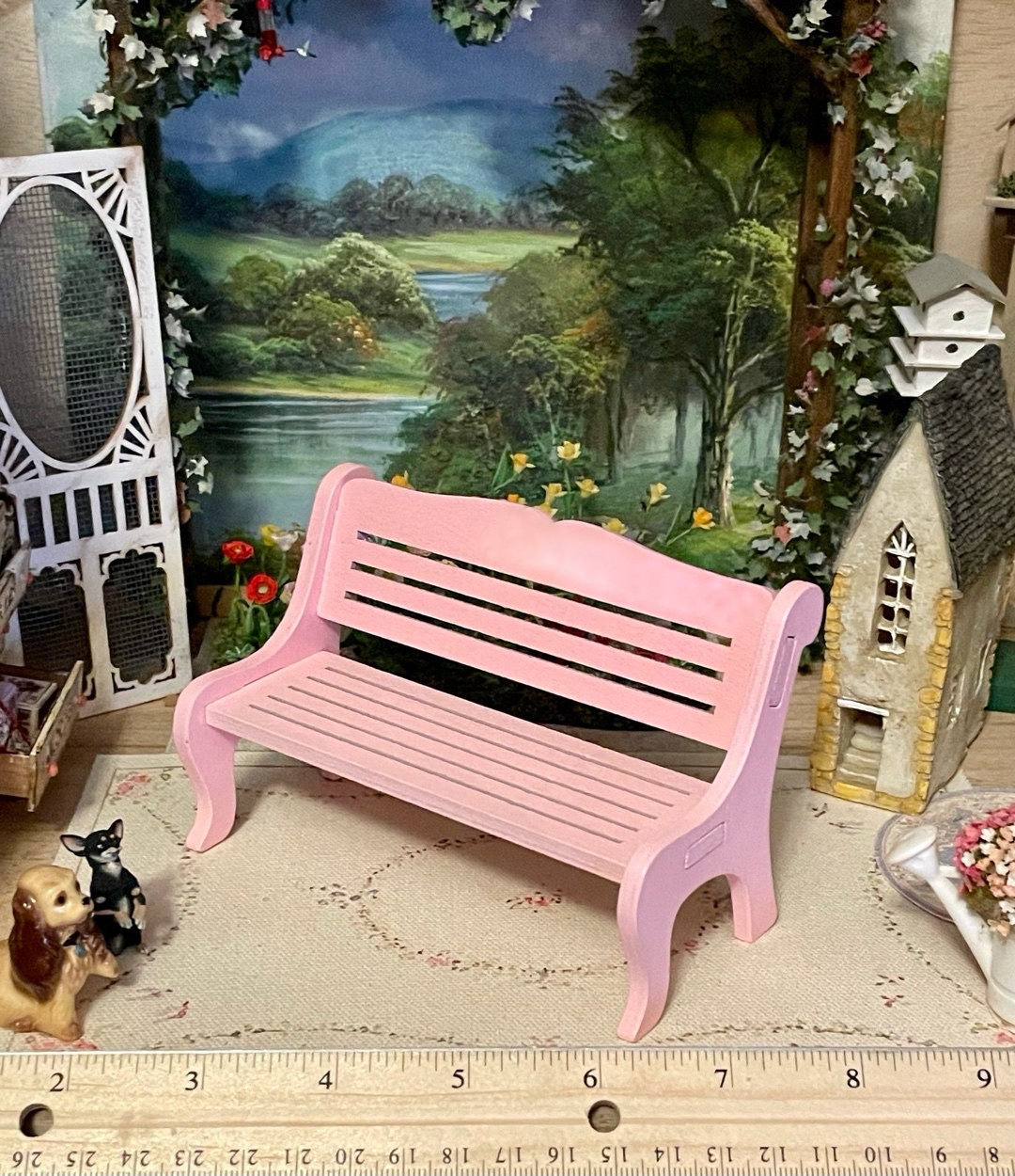 Miniature Bench, Dollhouse Miniatures, Miniature Furniture, Miniatures ...