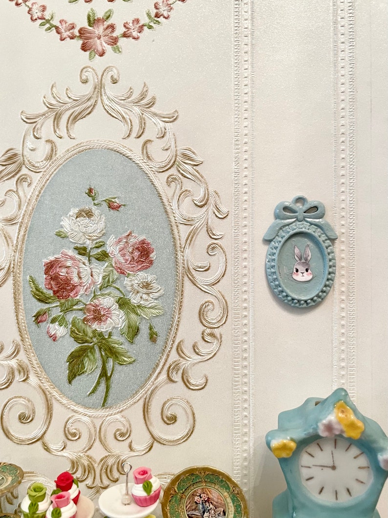 Set of 2 Miniature Wall Plaques, Dollhouse Miniatures, Shabby Chic ...