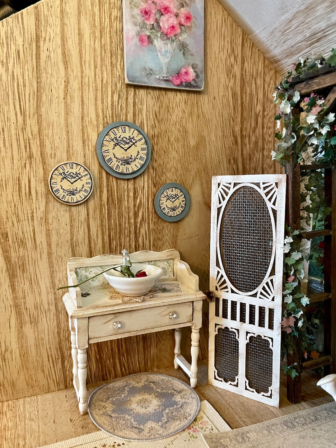 Set of 3 Dollhouse Clocks, 1:12 Scale, Dollhouse Miniatures, Miniature ...