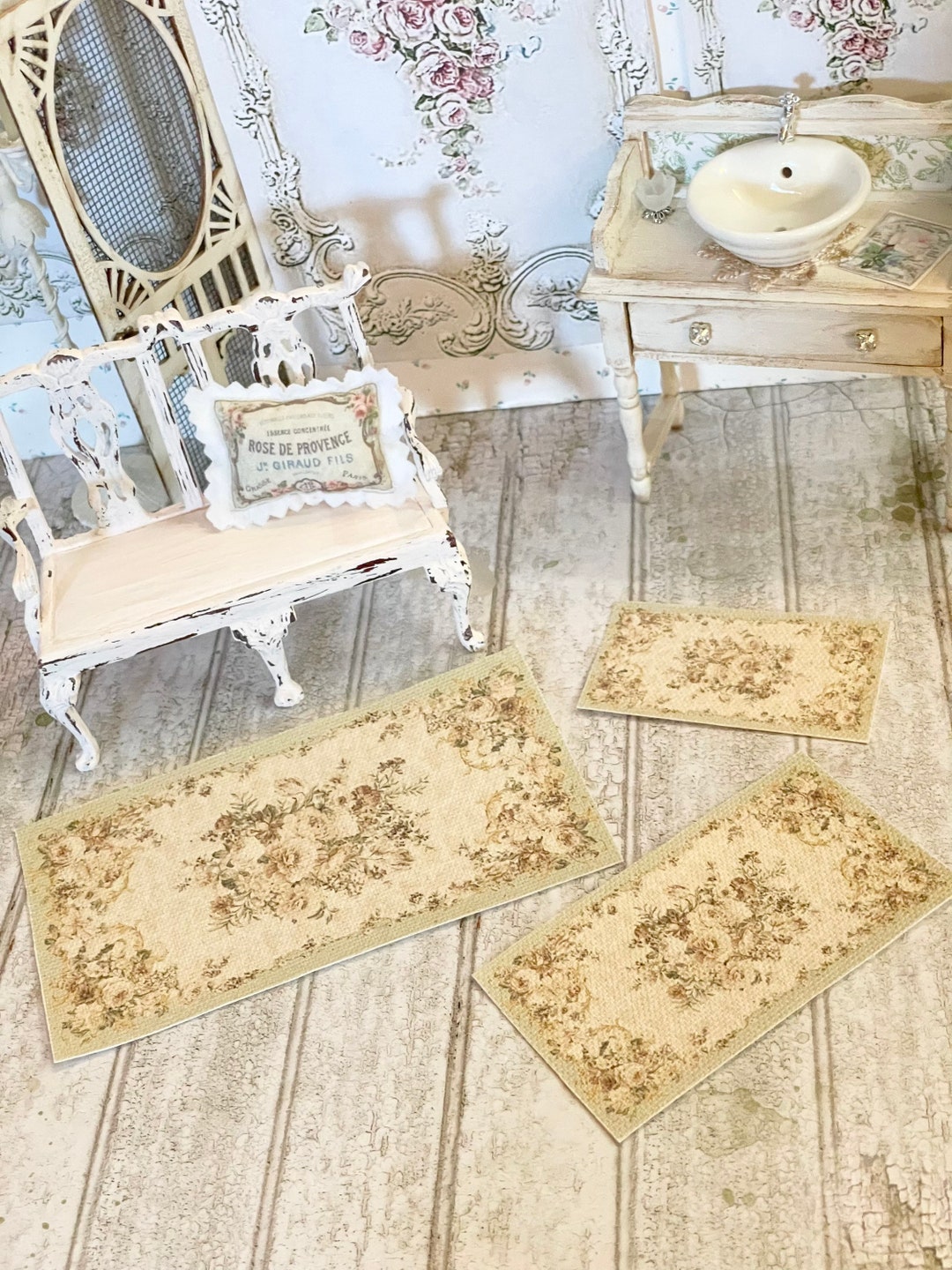 Set of 3 Miniature Rugs Set, Dollhouse Rug, Dollhouse Miniatures ...