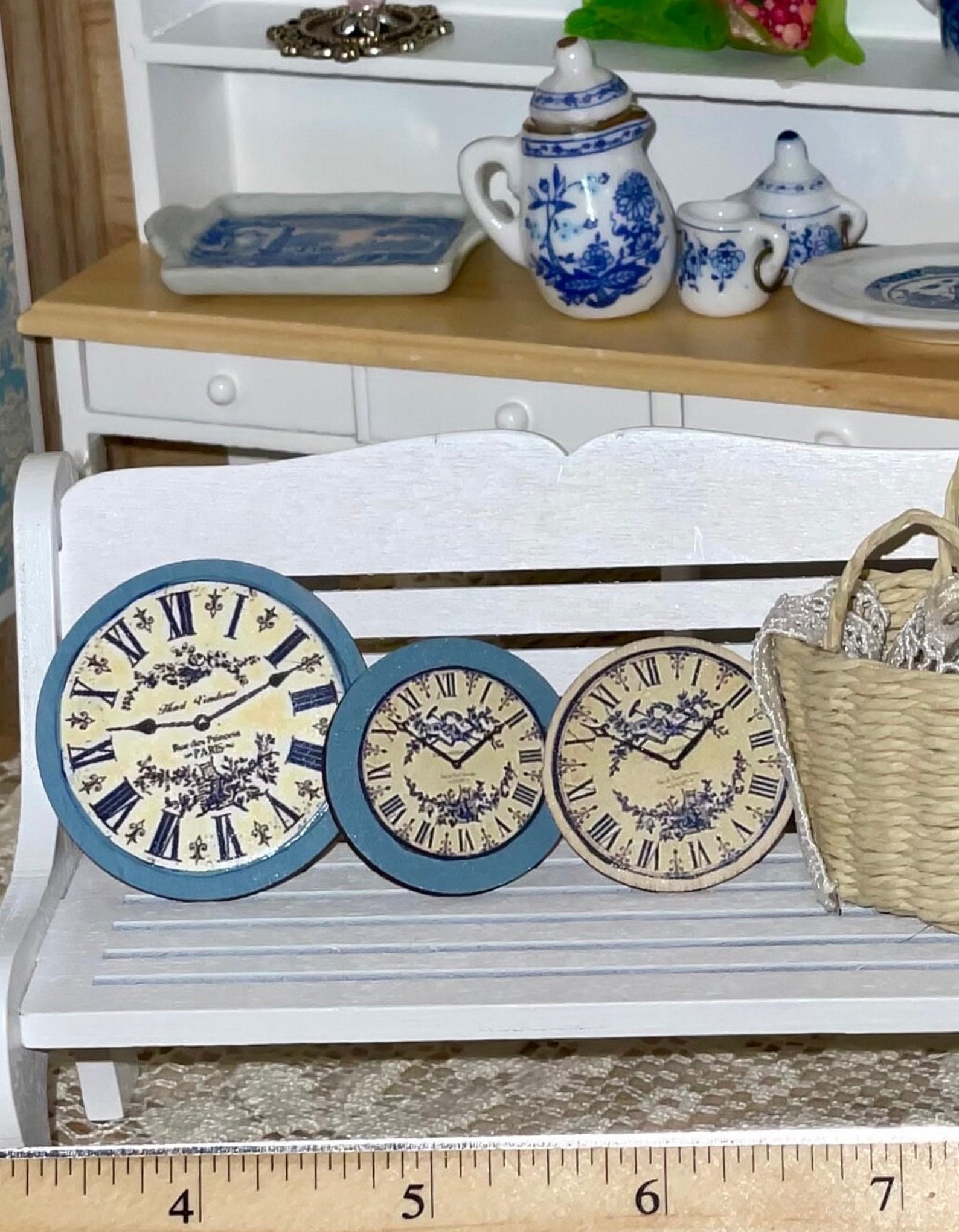 Set of 3 Miniature Clocks, Dollhouse Miniatures, Miniature Clocks - Etsy