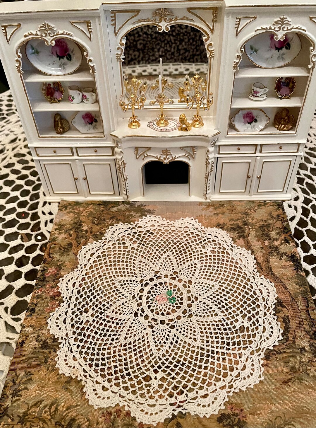 Miniature Crochet Rug: Dollhouse Shabby Chic Tablecloth - Etsy