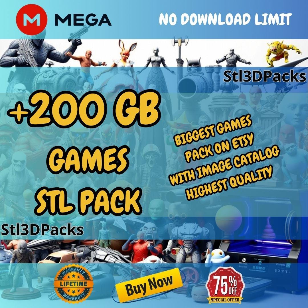 Mega STL Pack of Over 200 GB of Games - STL Bulk 3D Printing Files ...