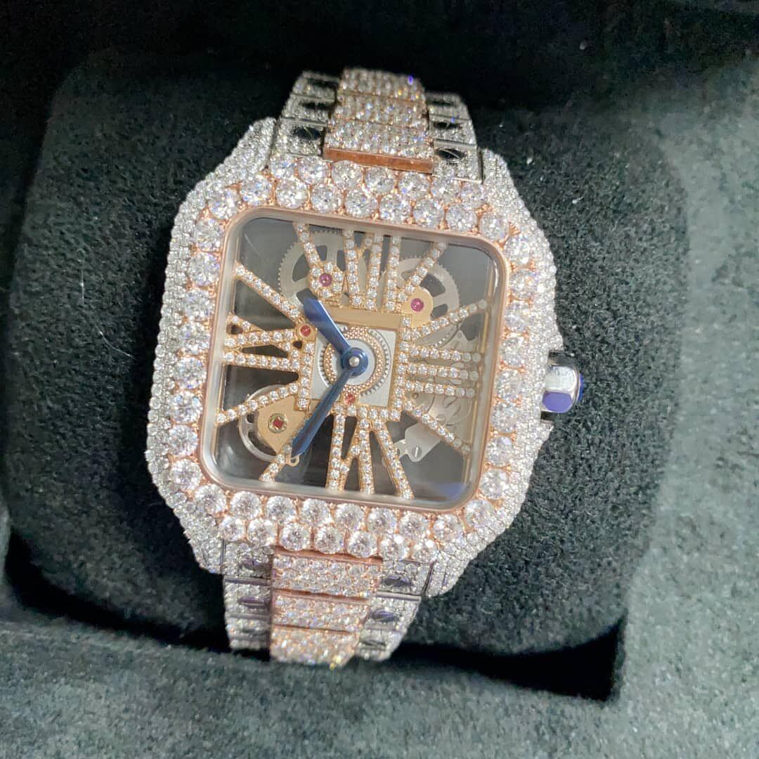 Moissanite Diamond Watch Iced Out Watches, Luxury Fully Automatic VVV ...
