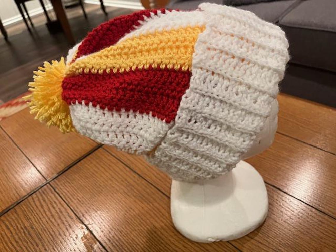 Chiefs Crocheted Stocking Cap Hat - Etsy