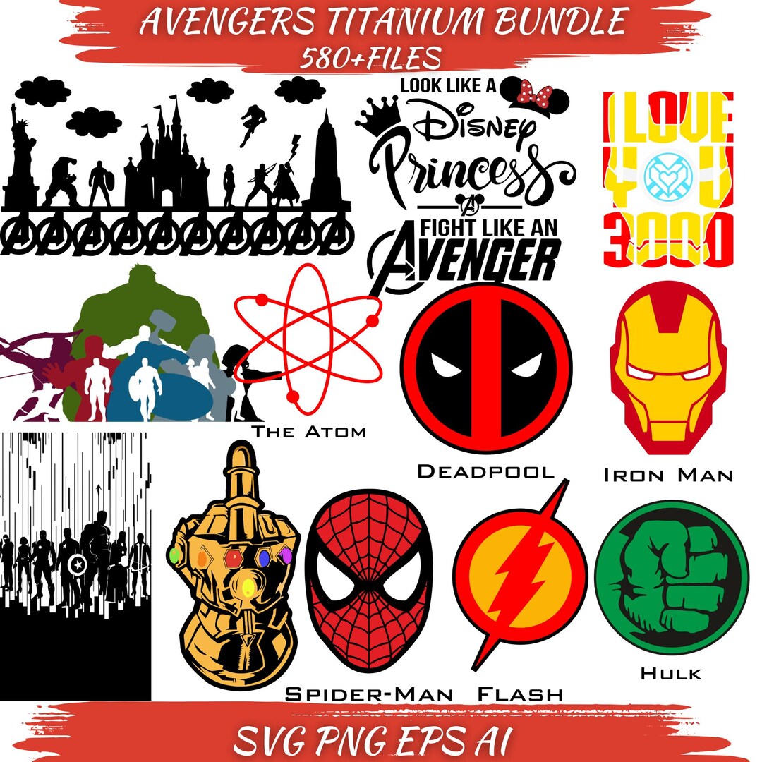 Superhero Mega Bundle Svg, Captain America, Iron Man, Hulk, Thor ...