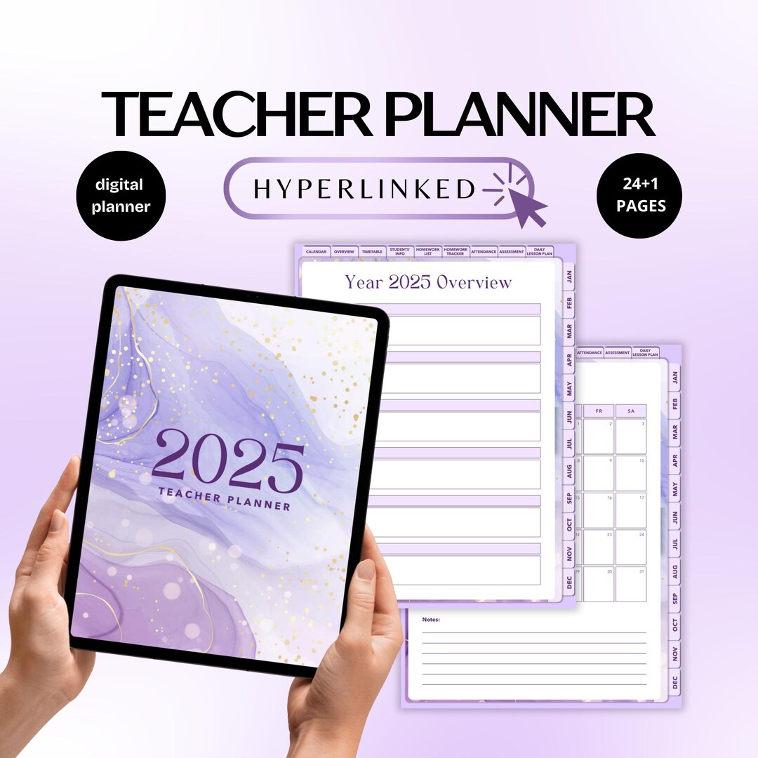 2025 Digital Teacher Planner Goodnotes | Hyperlinked PDF | Lesson Plan ...