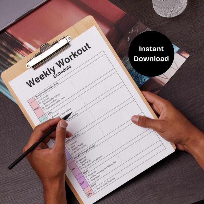 Printable Workout Planner: Daily Fitness Tracker (A4, A5, Letter) - Etsy