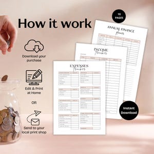 Printable Budget Planner: Monthly Expense & Savings Tracker (PDF) - Etsy
