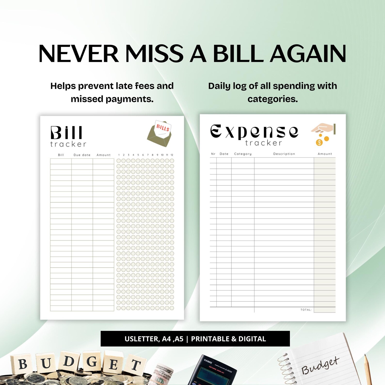 Printable Budget Planner: Finance Tracker (PDF Download) - Etsy