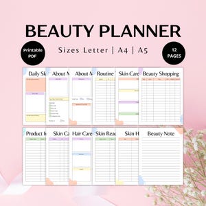Printable Beauty Planner: Skincare & Haircare Routine Tracker (PDF) - Etsy