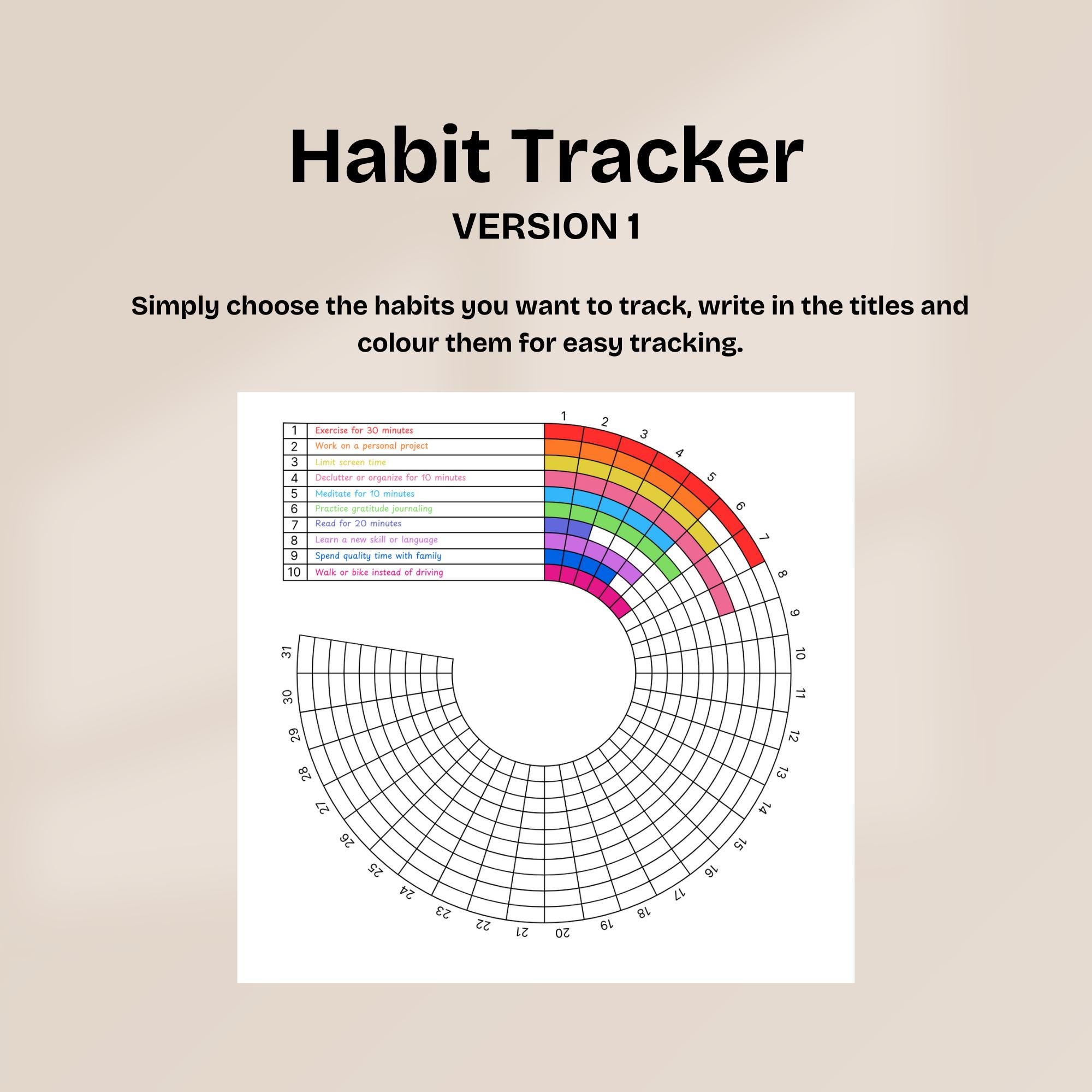 Printable Habit Tracker: Daily, Weekly, Monthly Goal Setting (PDF) - Etsy