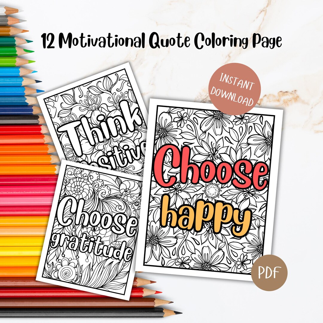 Coloring Page | Motivational Quote | Printable PDF | Printable PDF for ...