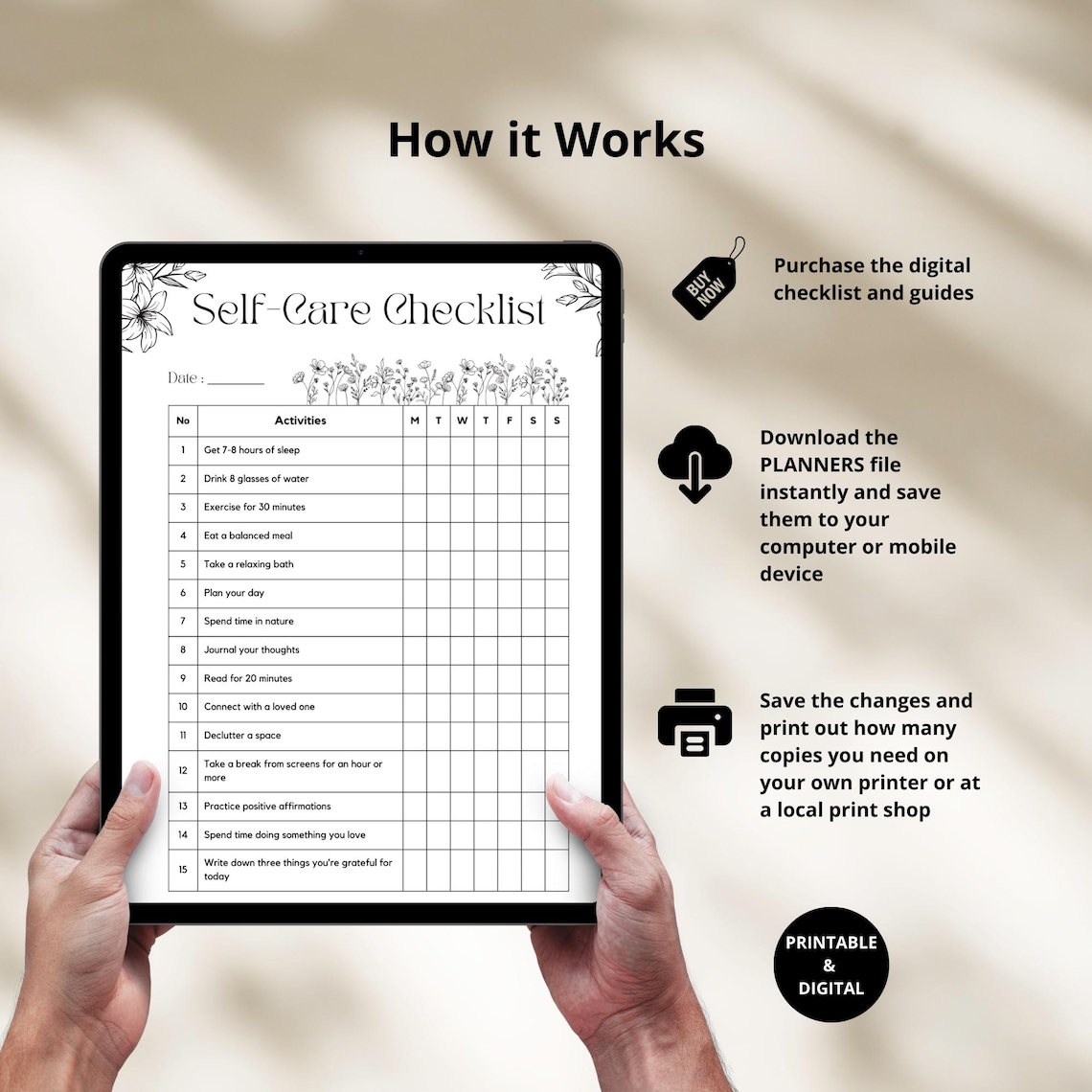 Self-care Checklist Bundle: Daily & Weekly Routine (PDF Printable) - Etsy