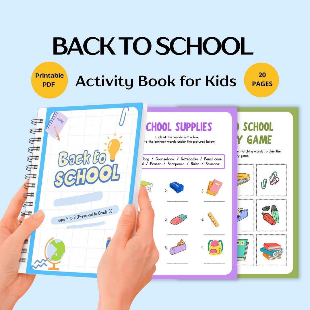 Back to School Activity Book | Printable Worksheets for Kids | Fun ...