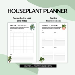 Houseplant Care Planner: Plant Profiles, Growth Tracker (PDF) - Etsy