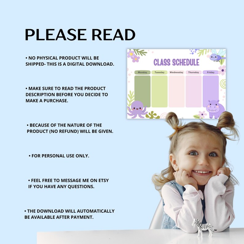 Creative Class Schedule | Printable School Planner | Weekly Timetable ...