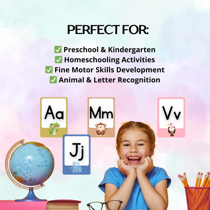 Animal Alphabet & Number Flash Cards: Montessori Learning (PDF Download ...