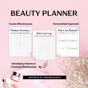 Printable Beauty Planner: Skincare & Haircare Routine Tracker (PDF) - Etsy