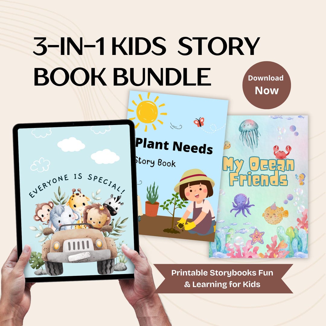 Printable Kids Storybook Bundle: Plant Needs, Ocean Friends (PDF ...