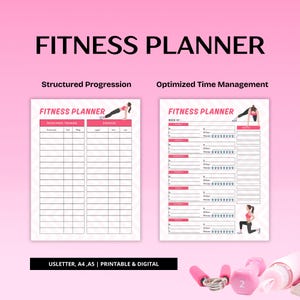 Printable Fitness Planner: Workout, Meal & Habit Tracker (digital ...