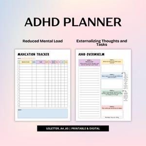 ADHD Planner: Focus, Cleaning, Medication Tracker (printable PDF) - Etsy