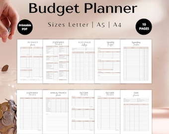 Printable Monthly Budget Planner: Finance & Savings Tracker (PDF) - Etsy