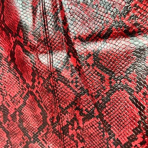 Red Snake Print Mini Skirt Trendy Women’s Faux Leather Skirt Animal ...