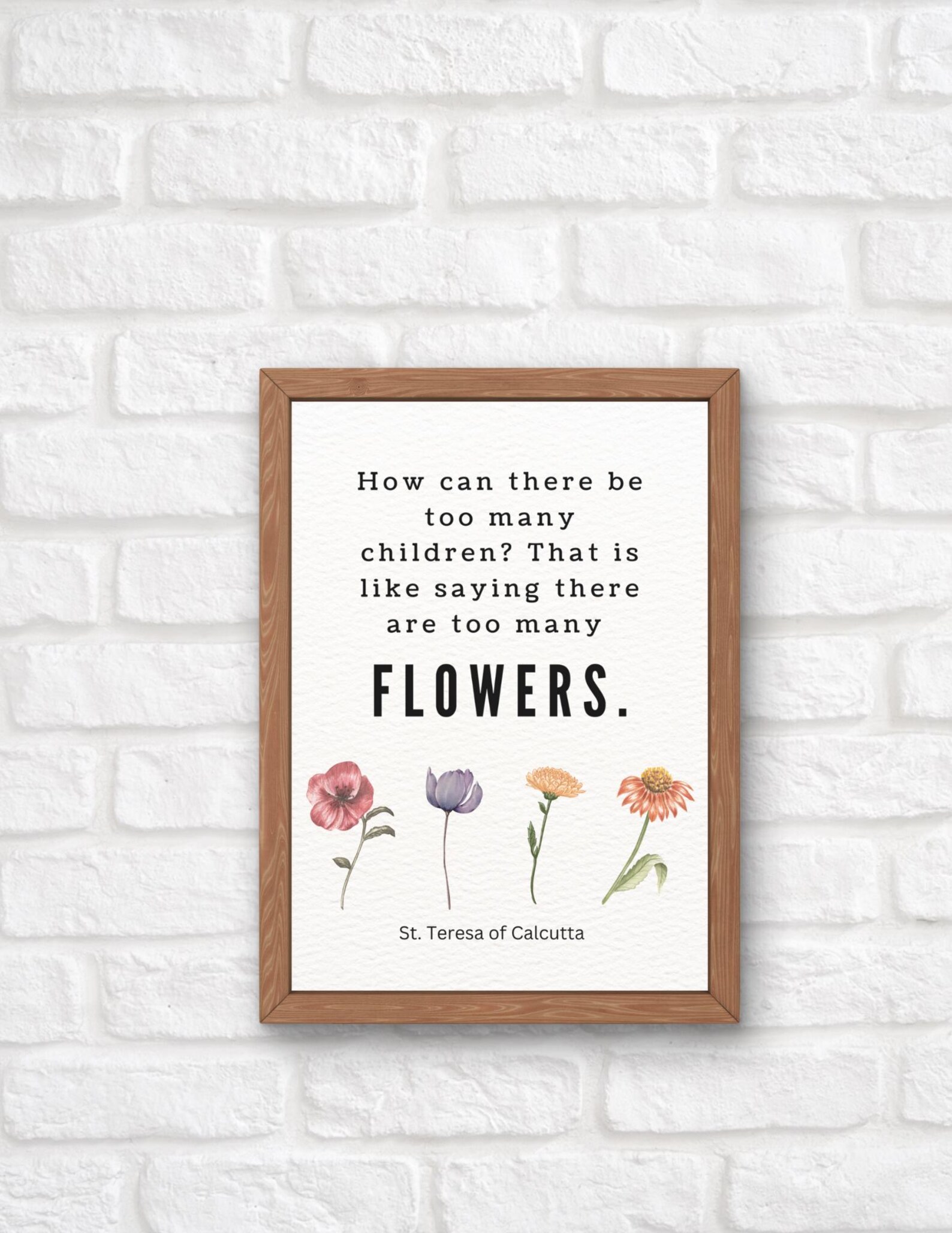 How Can There Be Too Many Flowers: St. Teresa of Calcutta Printable ...