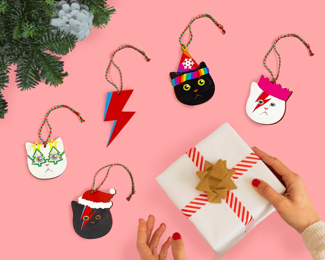 Cat Christmas Tree Decorations, Eco Friendly Festive Garland Decoration ...