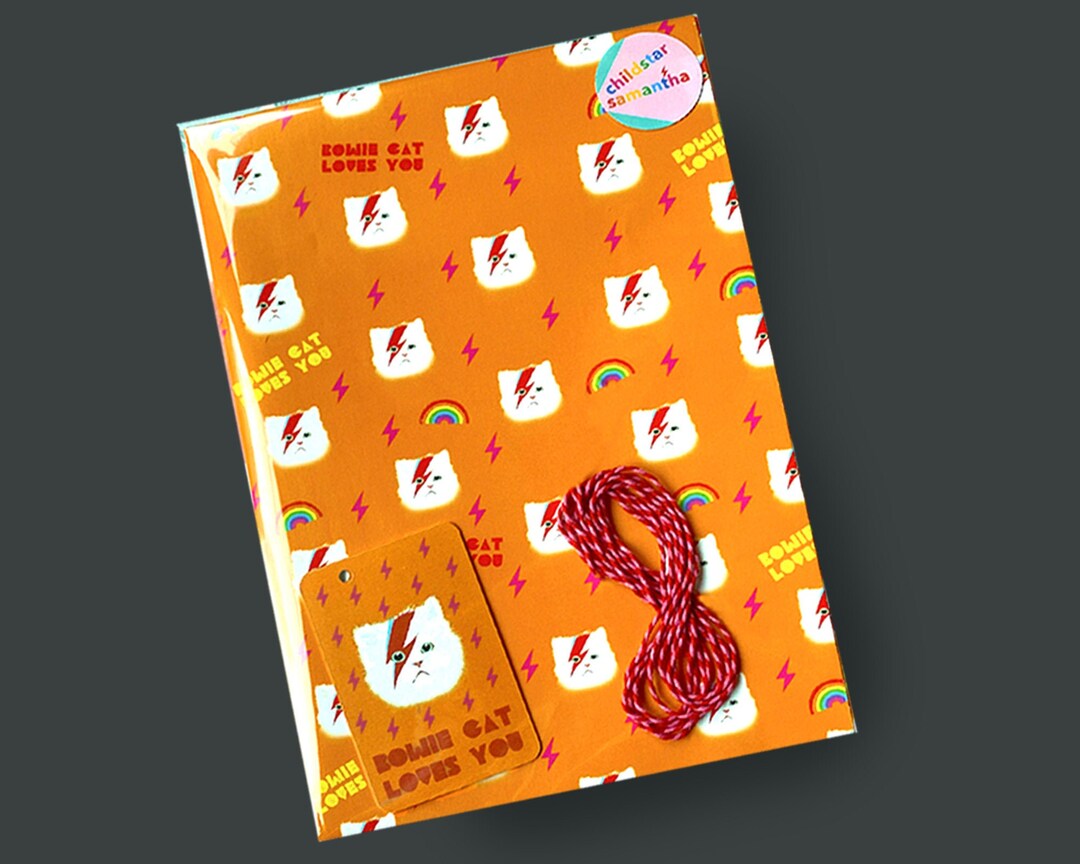 Meowie Cat Gift Wrapping Paper. Unique Birthday Wrap for Him or Her ...