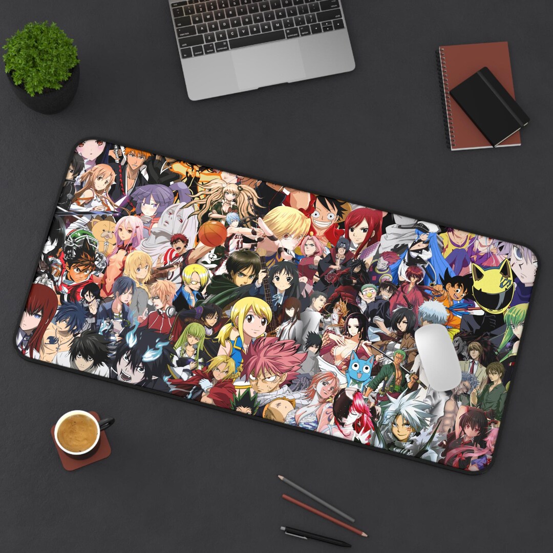 Anime Desk Mat, Cute Anime Characters Gaming Mouse Pad, Large Anime ...