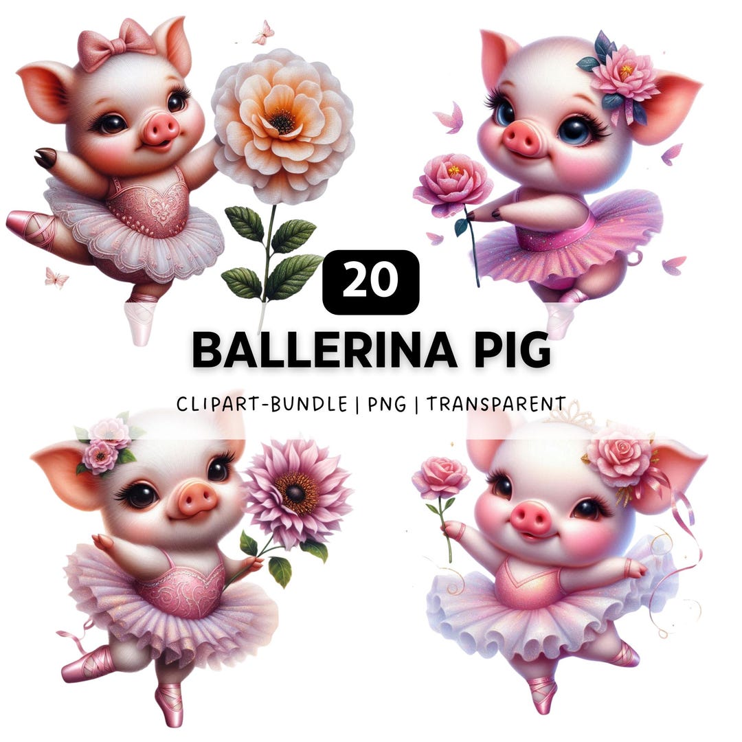 20 Ballerina Pig PNG, Pig Clipart, Animal PNG, Funny Animal Clipart ...