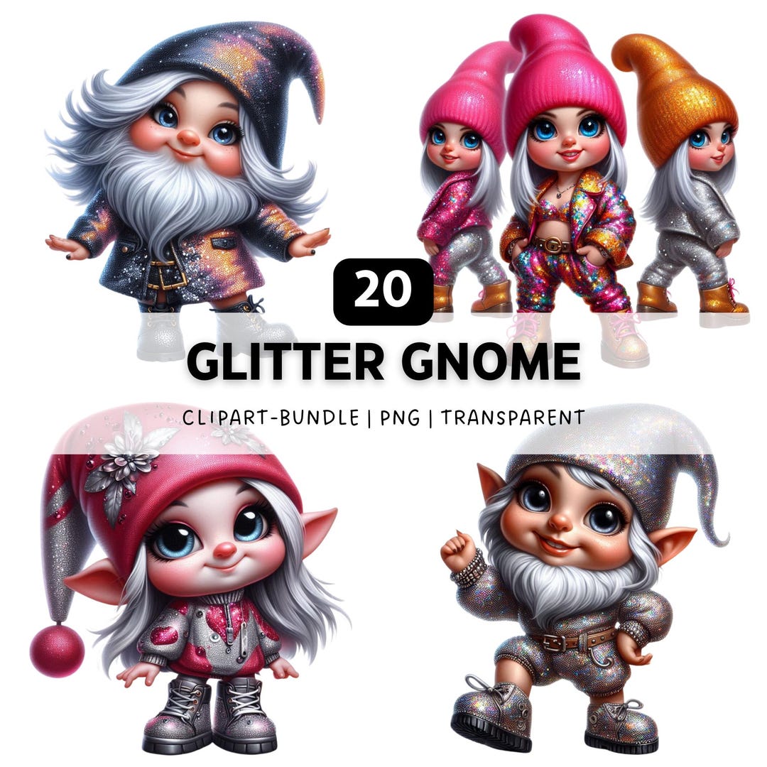 20 Glitter Gnome PNG, Funny Gnome Clipart, Gnome Gift, Gnome Images ...