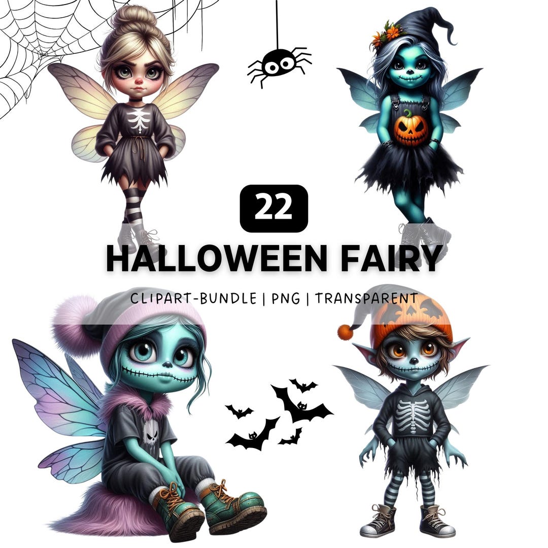 22 Halloween Fairy PNG, Fantasy Clipart, PNG Bundle, Cute Fairy Png ...
