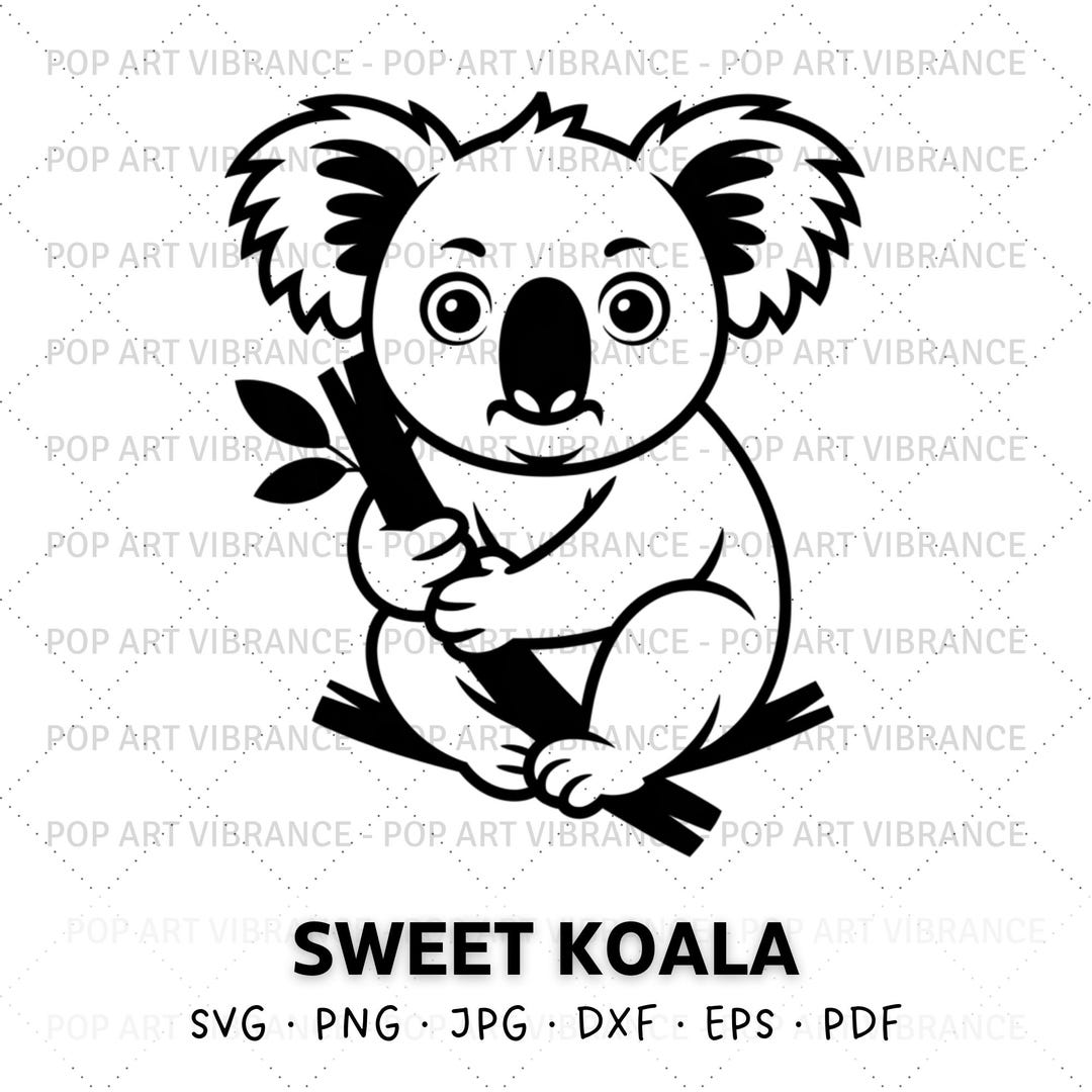 Sweet Koala SVG, SVG PNG, Silhouette Svg, Vector Art, Clipart Svg ...