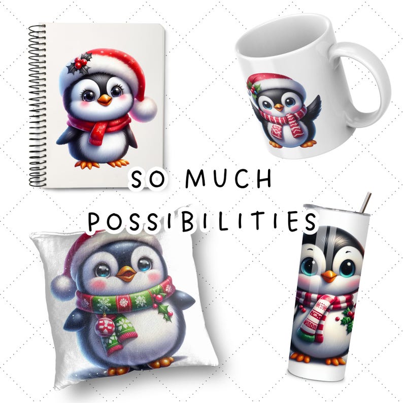 21 Winter Penguin PNG - Penguin Clipart, Trendy Christmas PNG Bundle ...