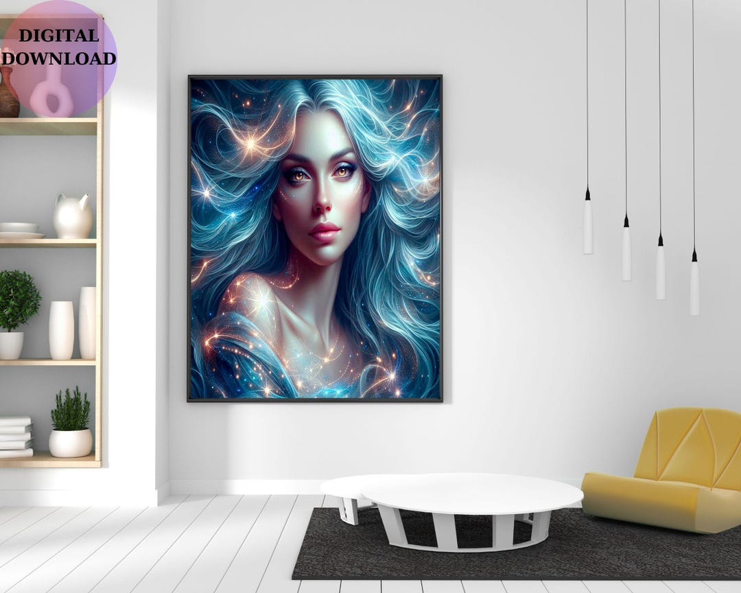 Beautiful Woman Wall Art, Wallpaper, Female Figure Print, Abstract ...