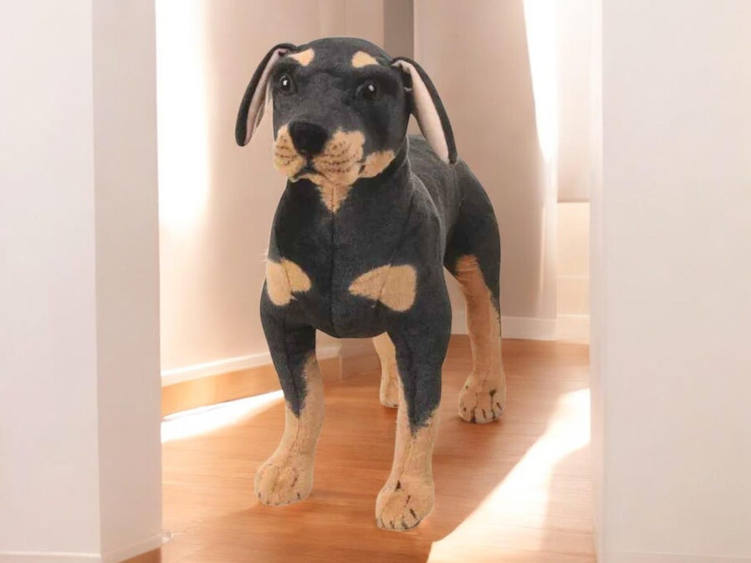 32cm Lifelike Rottweiler Dog Plush Toy Realistic Stuffed Animal Kids ...