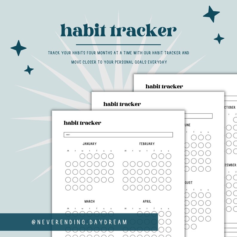 Habit Tracker - PRINTABLE Adult Habit Tracker and Organizer Valuing ...