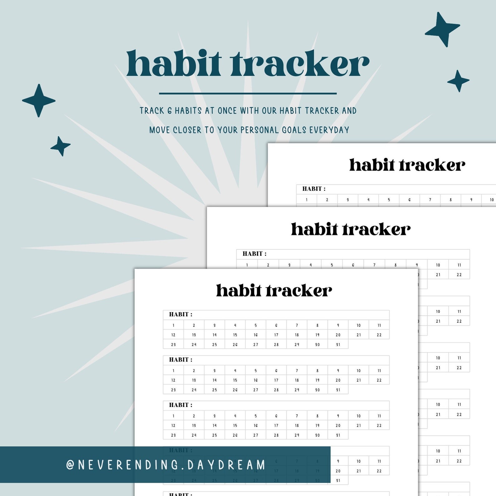 6 in 1 Habit Tracker PRINTABLE Adult Habit Tracker and - Etsy UK